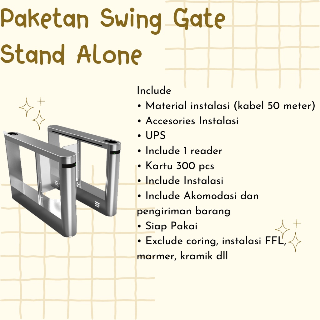 Jual pedestrian gate/ swing gate/ swing barrier gate/ pintu masuk ...