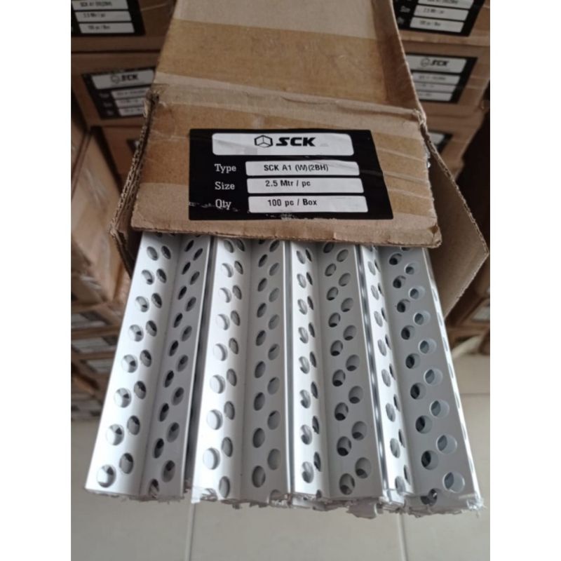 Jual Corner bead sudutan luar tembok UPVC PVC SCK A1 W 2.5m | Shopee ...