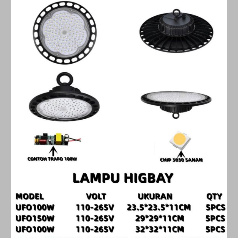 Jual lampu highbay 100w 150w 200w led lampu gantung industri hanging ...
