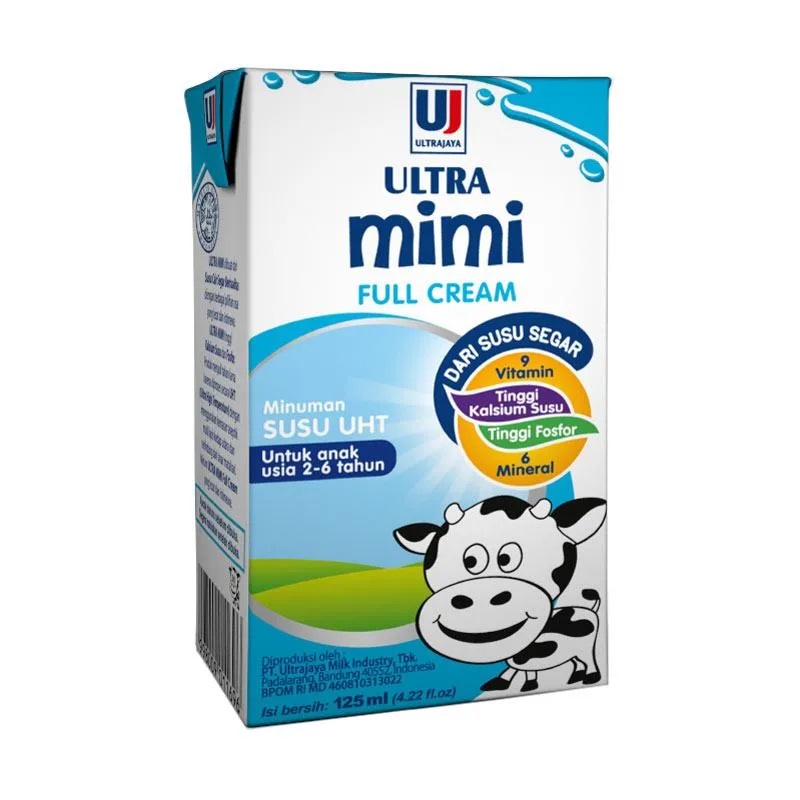 Jual ULTRA MIMI SUSU UHT FULL CREAM TPK 125ML | Shopee Indonesia