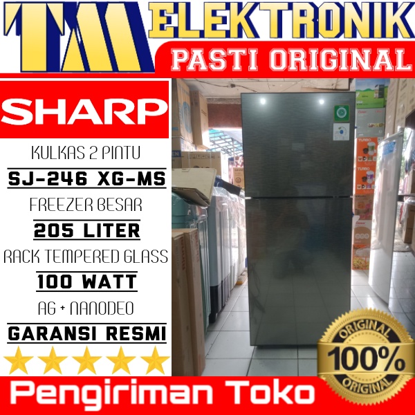 Jual KULKAS SHARP SJ 246XG / KULKAS 2 PINTU 205 LITER ( TEMPERED GLASS ) | Shopee Indonesia