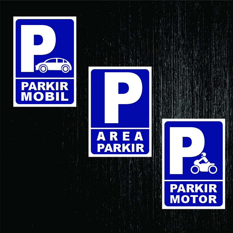 Jual Sticker Sign Rambu DILARANG PARKIR | Bisa Custom Text Tulisan ...