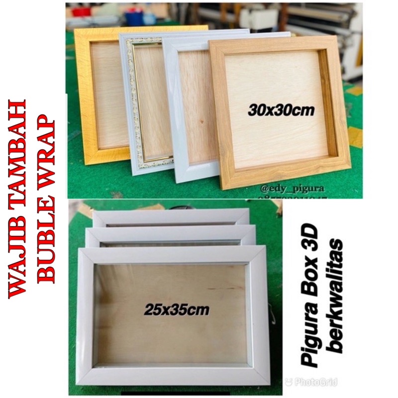 Jual pigura pop up pigura 3D 25x35cm / 30x30 cm box 3D pigura gift ...