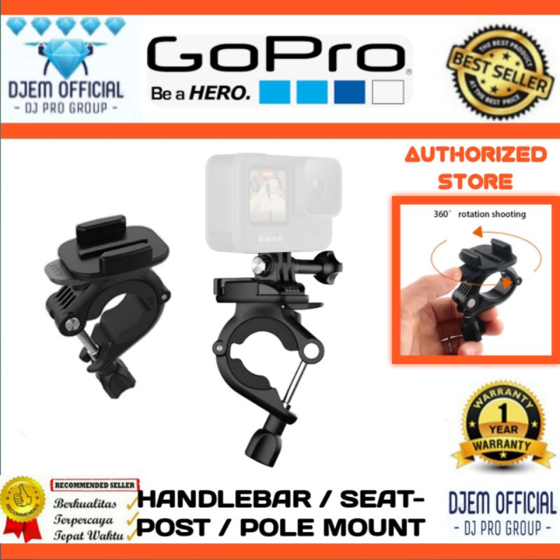 Jual GoPro Handlebar Seatpost Pole Mount 360 Rotation Holder Adapter ...