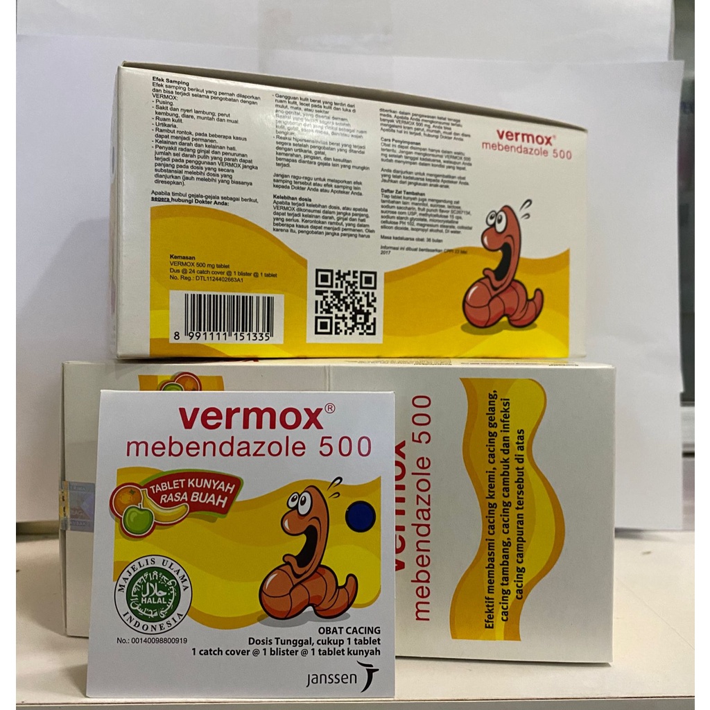 Jual Vermox 500mg Perstrip 1 Tablet / Obat Cacing | Shopee Indonesia