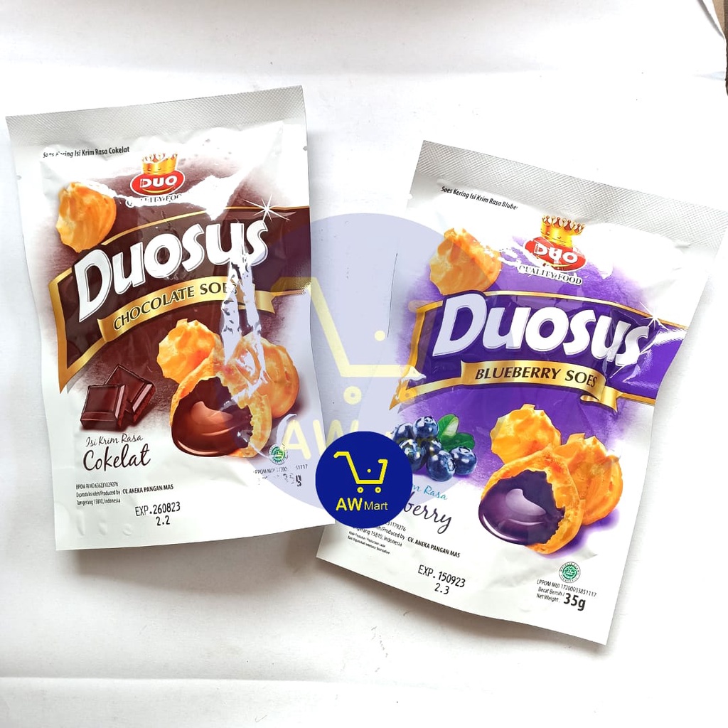 Jual DUOSUS KUE SUS KERING 35 GRAM - KUE SUS KERING ISI COKELAT DAN ...