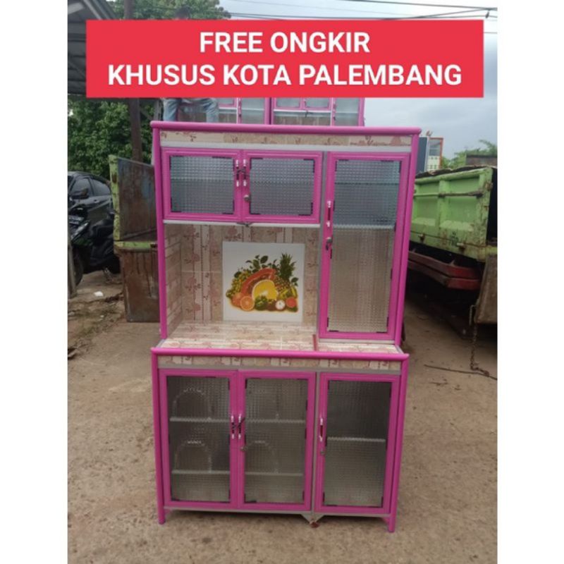 Jual RAK PIRING LEMARI PIRING KACA ALUMUNIUM ALMA | Shopee Indonesia