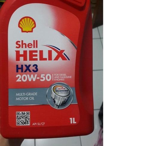Jual Oli Shell Helix HX3 Sae 20w-50 1 liter ORIGINAL -62413 | Shopee ...