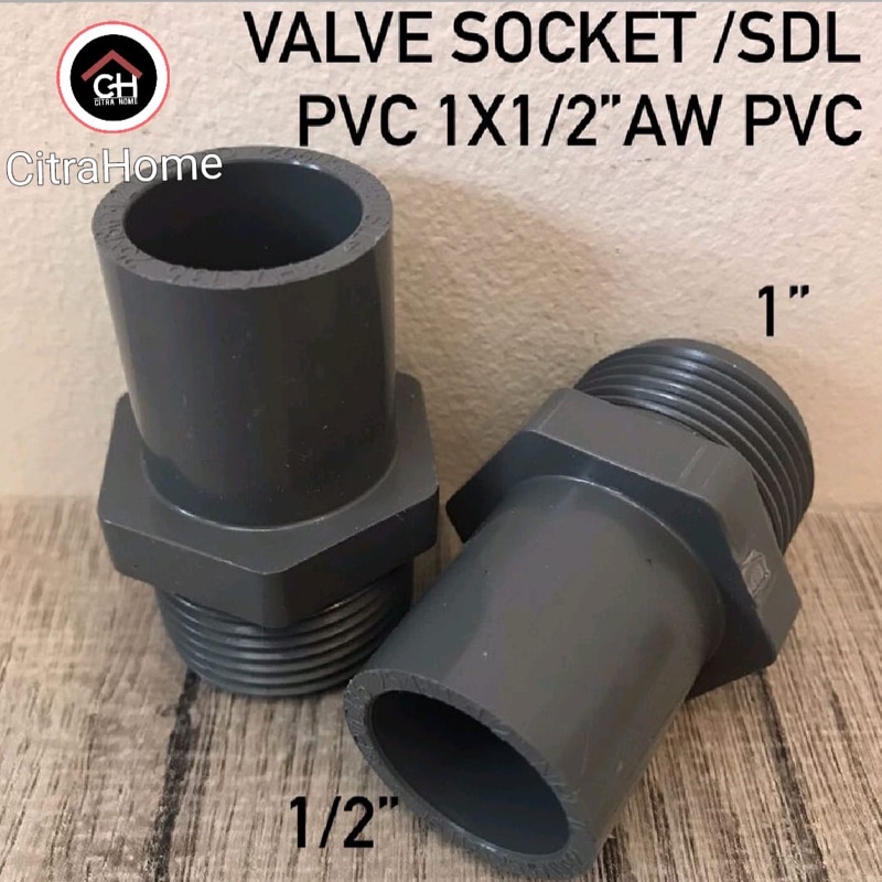 Jual SDL Valve Socket PVC 1”x1/2” AW SCG | Shopee Indonesia