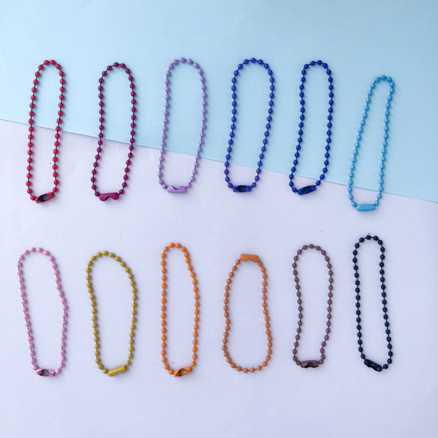 Jual Rantai Kuku ECER WARNA WARNI Gantungan Kunci Ganci Nikel Ring Biji ...