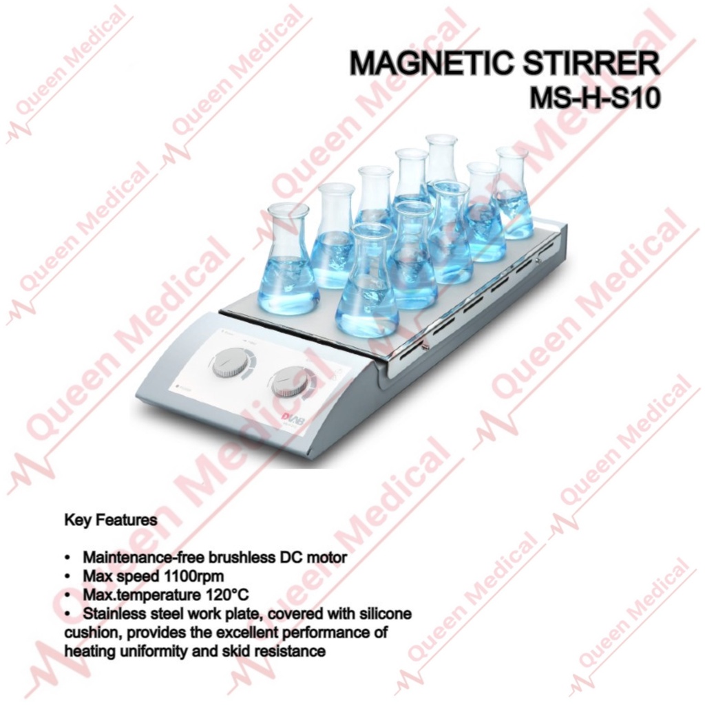 Jual Magnetic Hotplate Stirrer 10 Position DLab MS-H-S10 Original ...