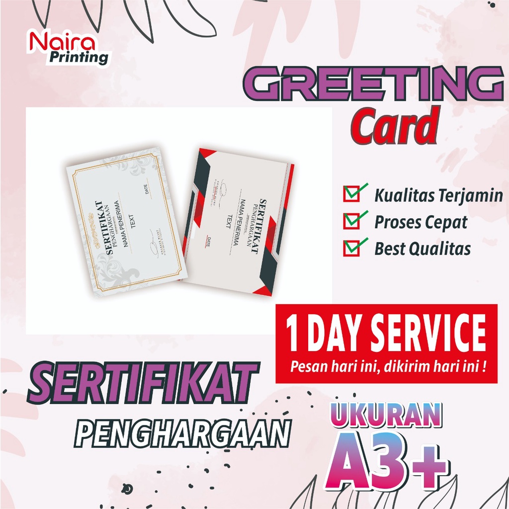 Jual Cetak Sertifikat Piagam Penghargaan Custom (FREE DESIGN) | Shopee ...