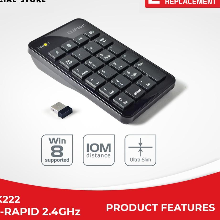 Jual Harga Max--Keypad Numeric USB Wireles Air Rapid 2.4GHz CLIPtec ...