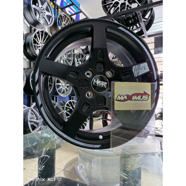 Jual velg mobil hsr terbaru murah type pente R15 hole 4x100 hitam ...