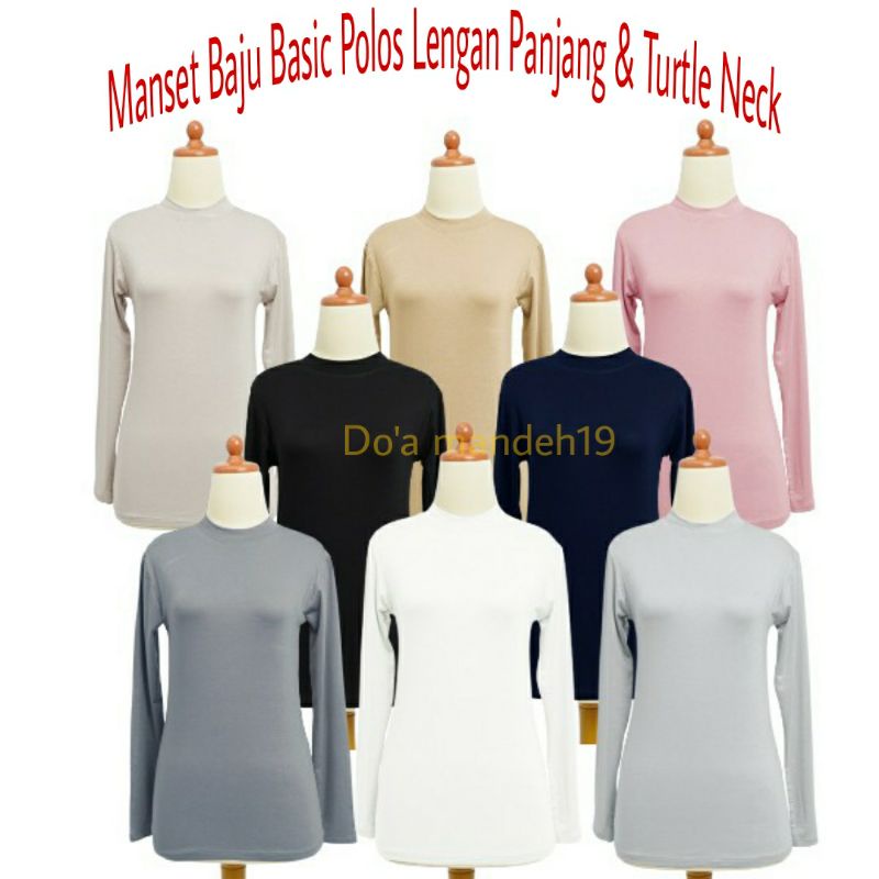 Jual Manset baju lengan panjang premium iner polos bahan adem baju ...