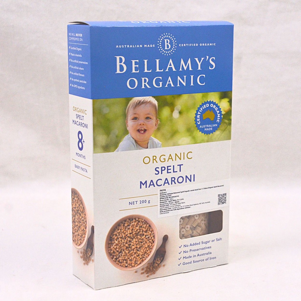 Jual BELLAMY'S Organic Makanan Bayi Spelt Macaroni 175gr | Shopee Indonesia