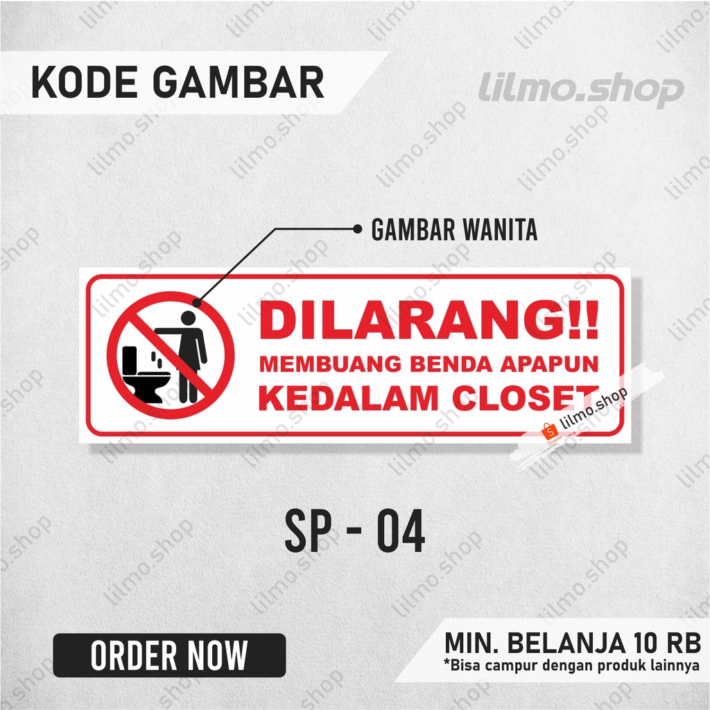 Jual Stiker Peringatan Toilet, Stiker Toilet, Stiker Himbauan | Shopee Indonesia