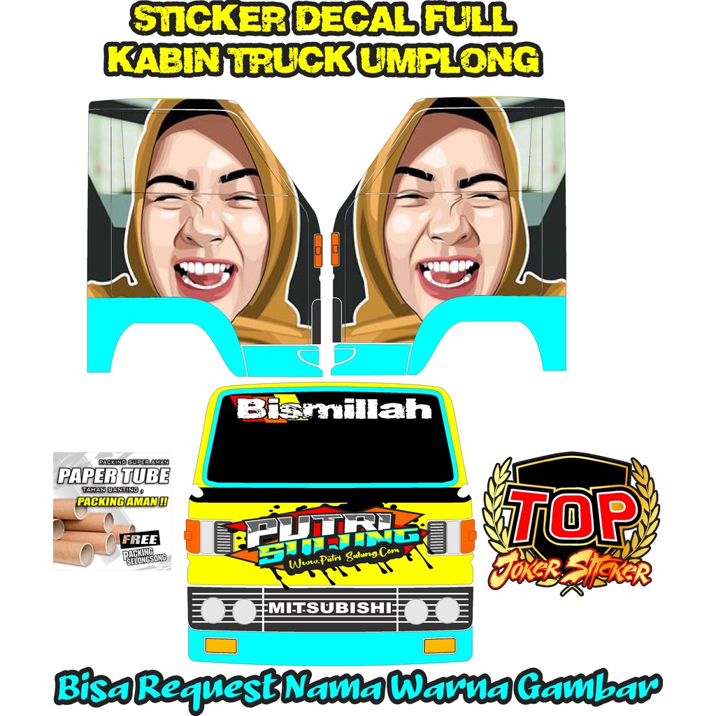 Jual Sticker Decal Full Kabin Truck Umplong (BISA REQUEST NAMA WARNA ...