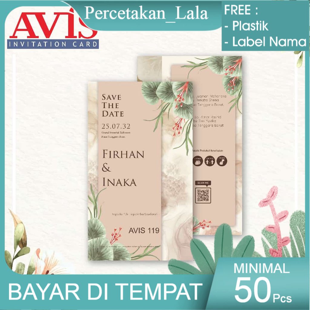 Jual Undangan Pernikahan Seri Avis 119 Sudah Termasuk Cetak | Shopee ...