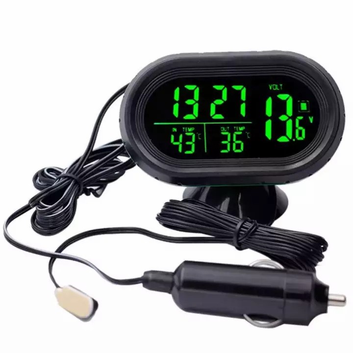 Jual jam digital mobil dual colour led blacklight amperemeter volt ...