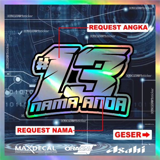 Jual Cutting Sticker Custom Nomor & Nama – Stiker Racing Start Balap ...