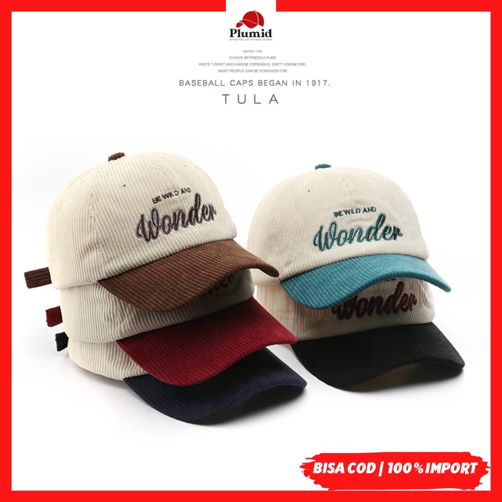 Jual PLUMID - topi baseball import korduroy corduroy topi pria wanita ...