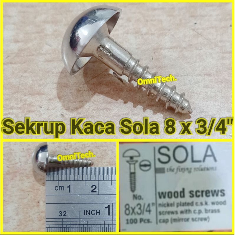 Jual Mirror Screw Sekrup Skrup Kaca Cermin Payung 8x3/4 Sola 2 cm 8 x 3 ...