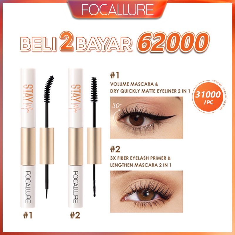 Jual FOCALLURE Volumizing Mascara & Waterproof eyeliner fiber eyelash ...