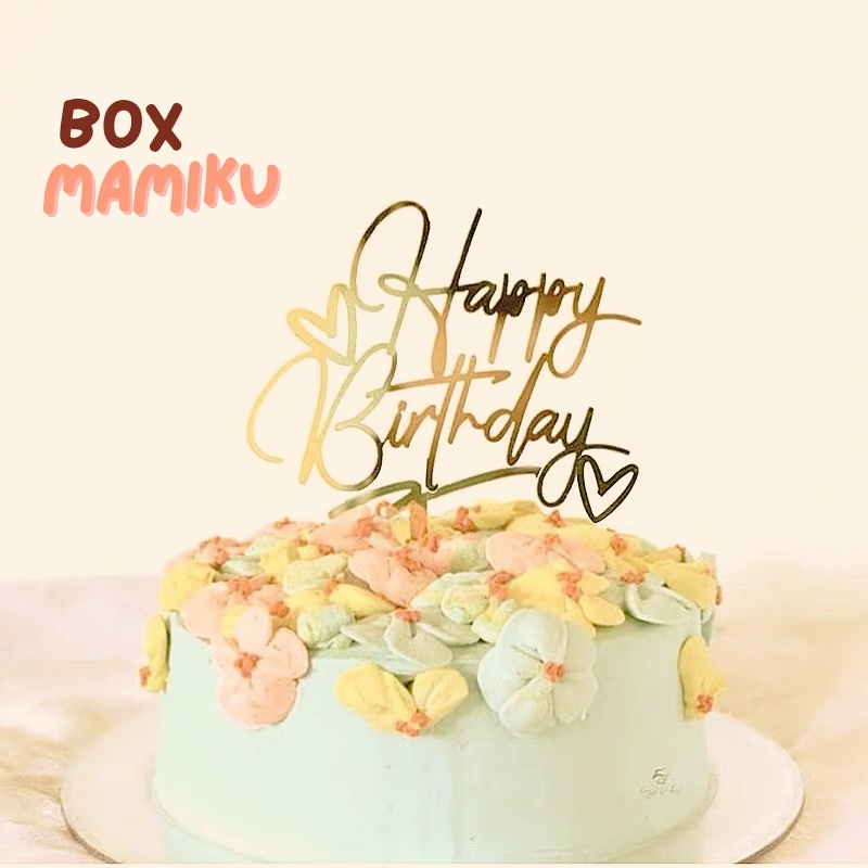 Jual Topper Happy Birthday Akrilik Kue Ulang Tahun Acrylic Dekorasi Cake | Shopee Indonesia