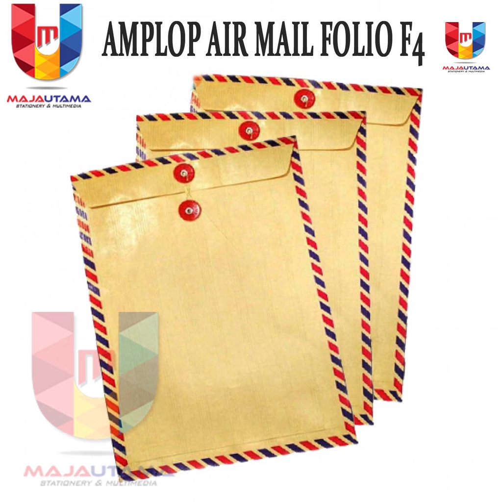 Jual AMPLOP AIR MAIL COKLAT UKURAN FOLIO F4 ISI 50 | Shopee Indonesia