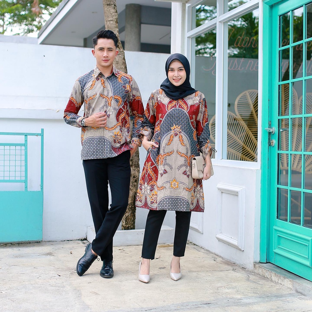 Jual Benang Raja Batik Couple Pria Wanita Motif Wayang Pari | Shopee ...