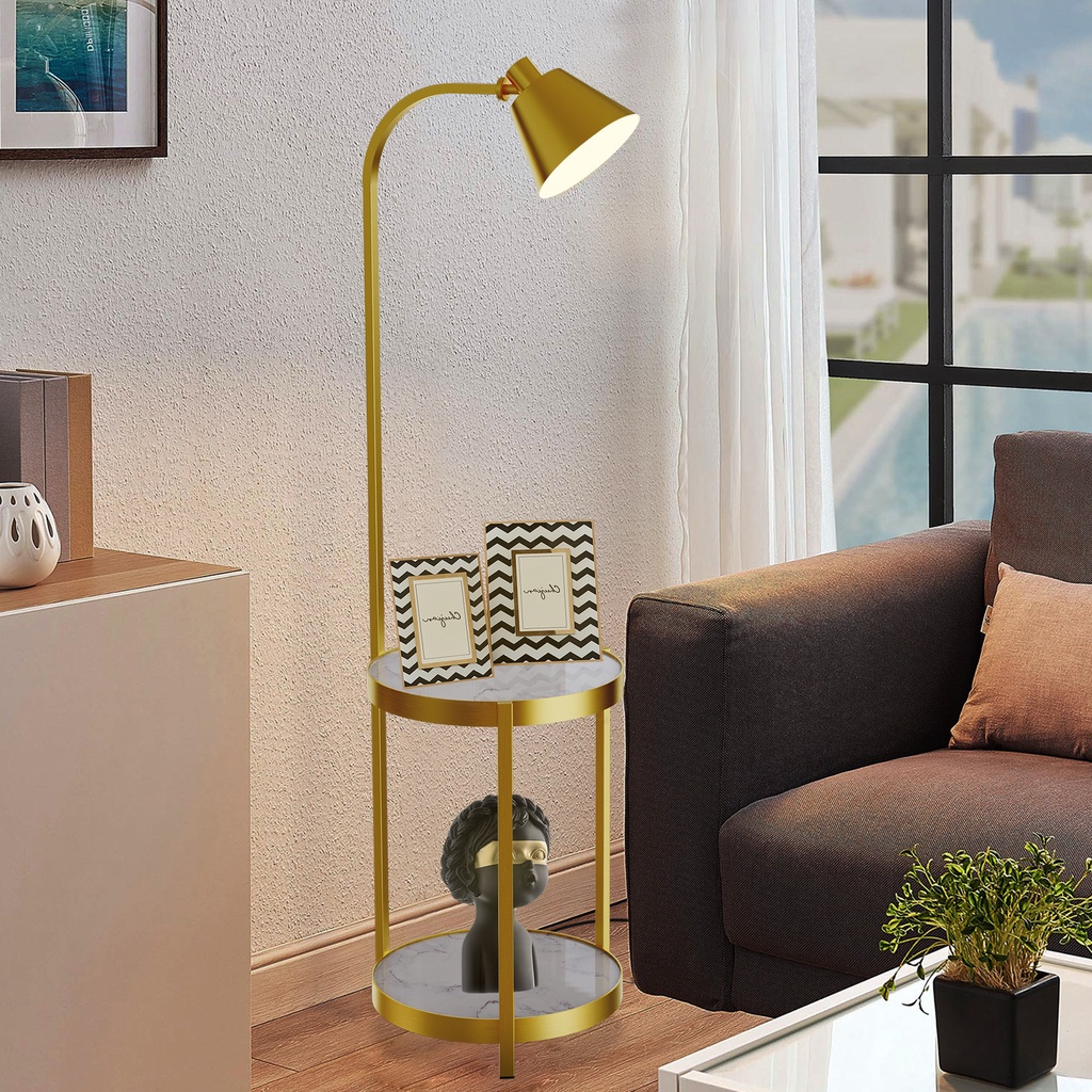 Jual Modern Tall Standing Living Room Floor Lamp with Side Table ...