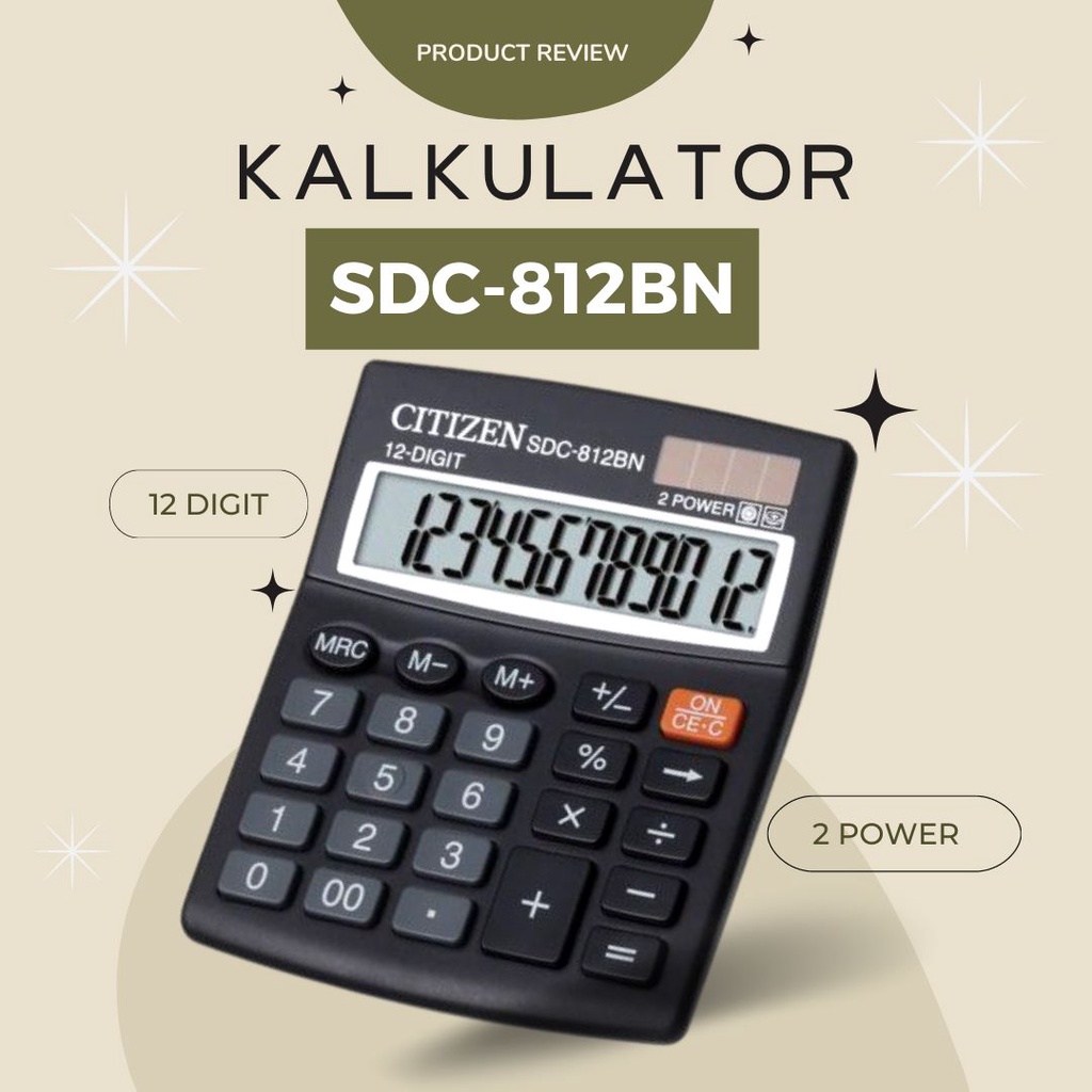 Jual Kalkulator Dagang Citizen CT 812 BN 12 Digit Power Check And ...