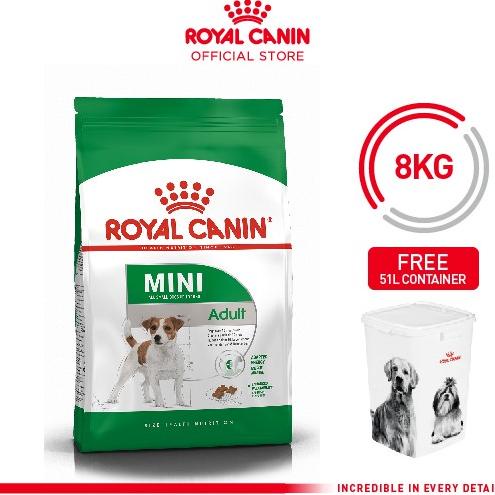 Jual Royal Canin Mini Adult 8kg + Gimmick 51L Dog Food Container ...