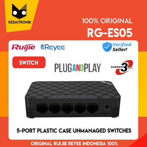 Jual New Ruijie RG-ES05 5-Port Plastic 10/100Mbps Unmanaged Plastic ...