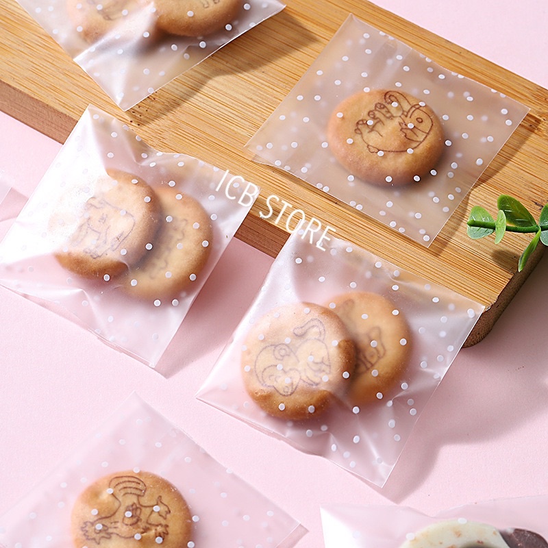Jual 100pcs Plastik Cookies Polkadot 10x10 8x10/ Plastik OPP Polkadot ...