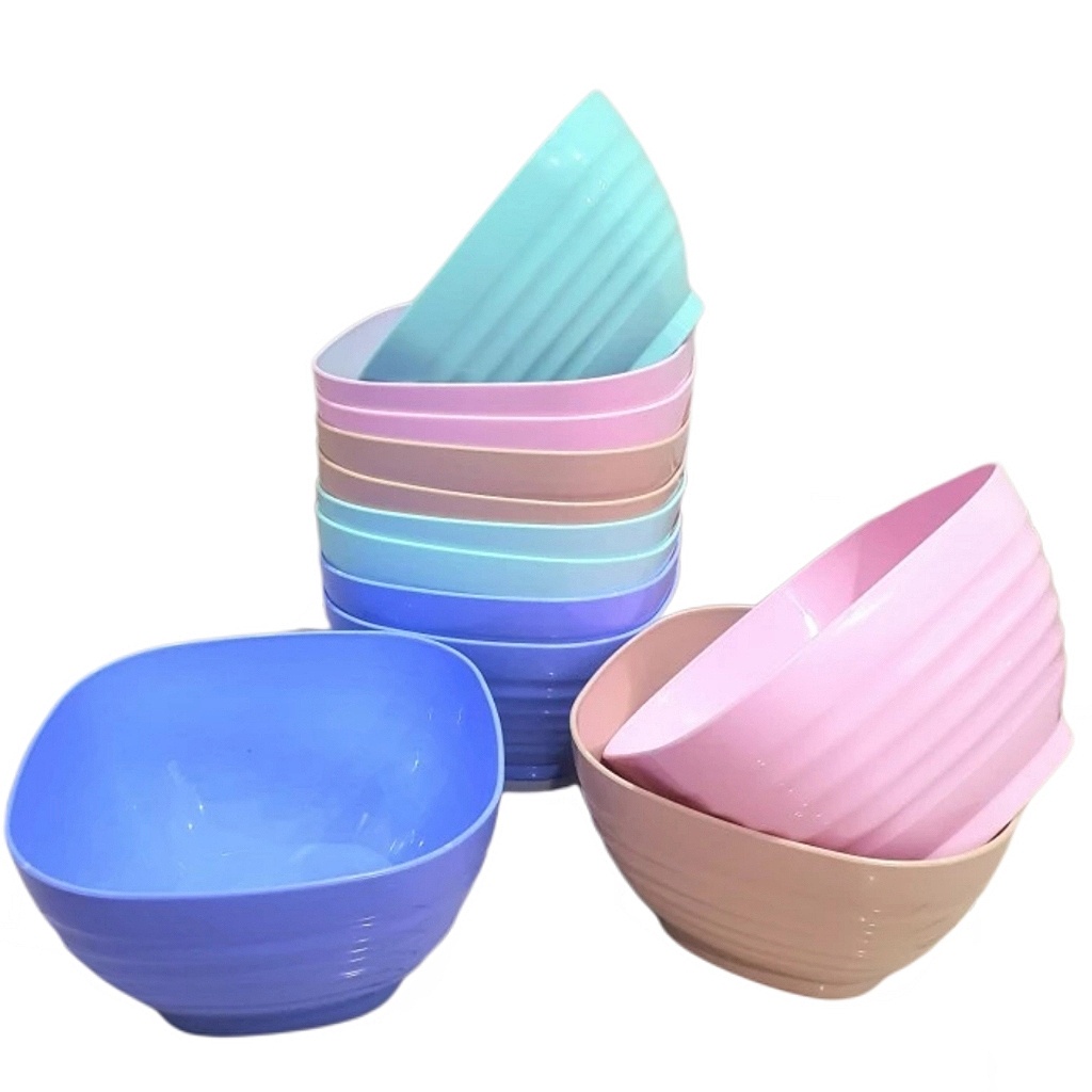 Jual Mangkok Ulir Plastik Mangkuk Persegi Kuah Bakso Sup Sayur Laura ...