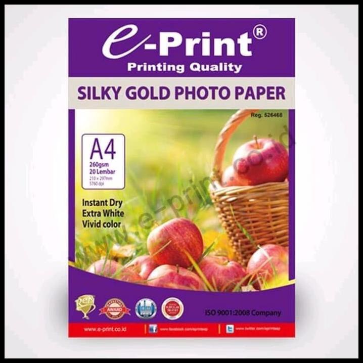 Jual E-Print Silky Gold Photo Paper A4 Kertas Foto Doff Murah Bagus ...