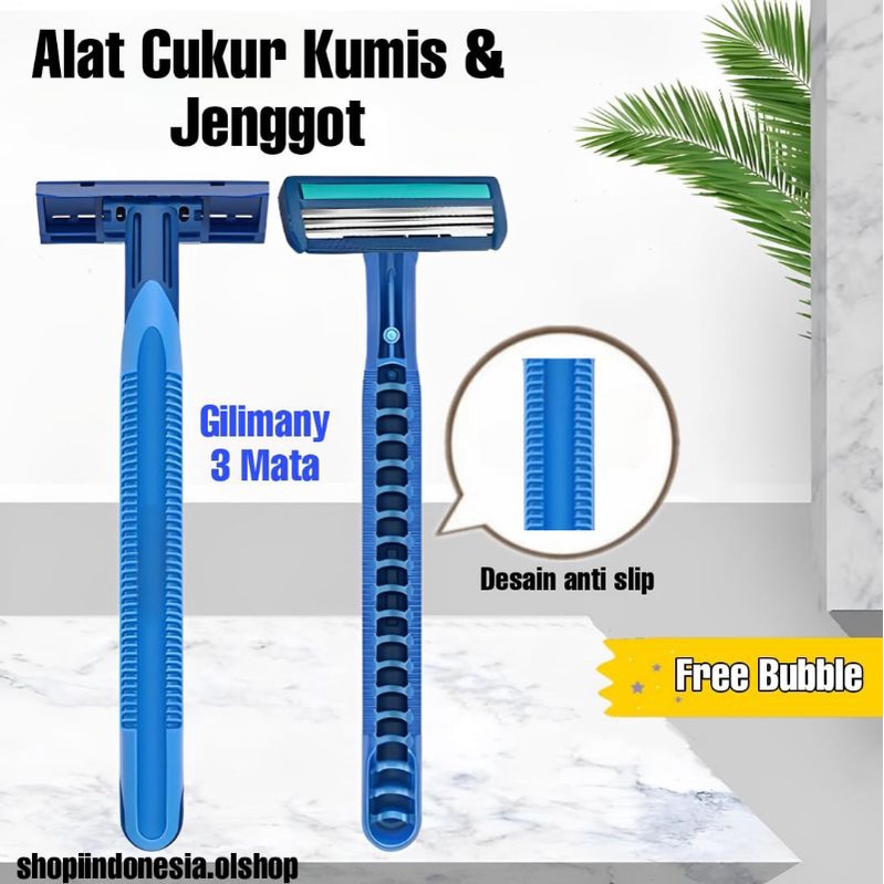 Jual Alat Cukur/Cukuran Jenggot/Cukuran Kumis/Gilimany 3 Mata Pisau ⭐ ...