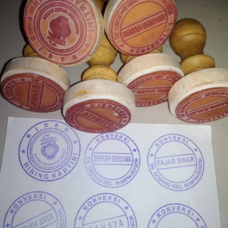 Jual Stempel Manual Kayu-Custom-Kotak Bulat Oval Dll-Bisa COD | Shopee ...