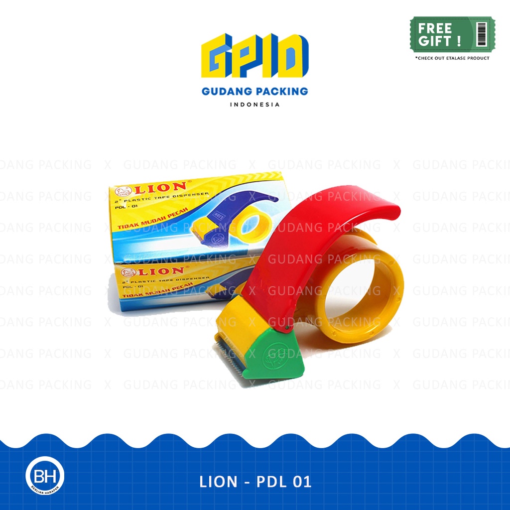 Jual LION - PDL 01 Plastic Tape Dispenser / Tape Cutter 2" inch ...