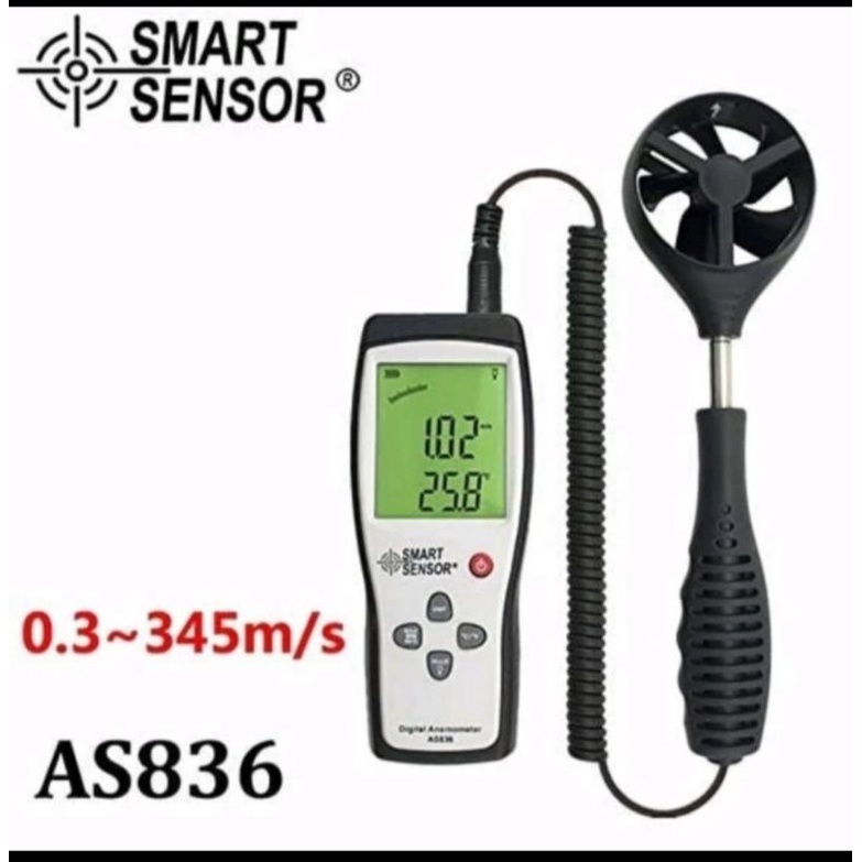 Jual AnemometerAS836 Smart Smart Sensor Certificate Alat Ukur Kecepatan ...