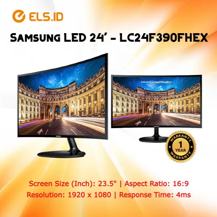Jual Samsung LED 24' - LC24F390FHEX Monitor Curve Full HD | Shopee ...