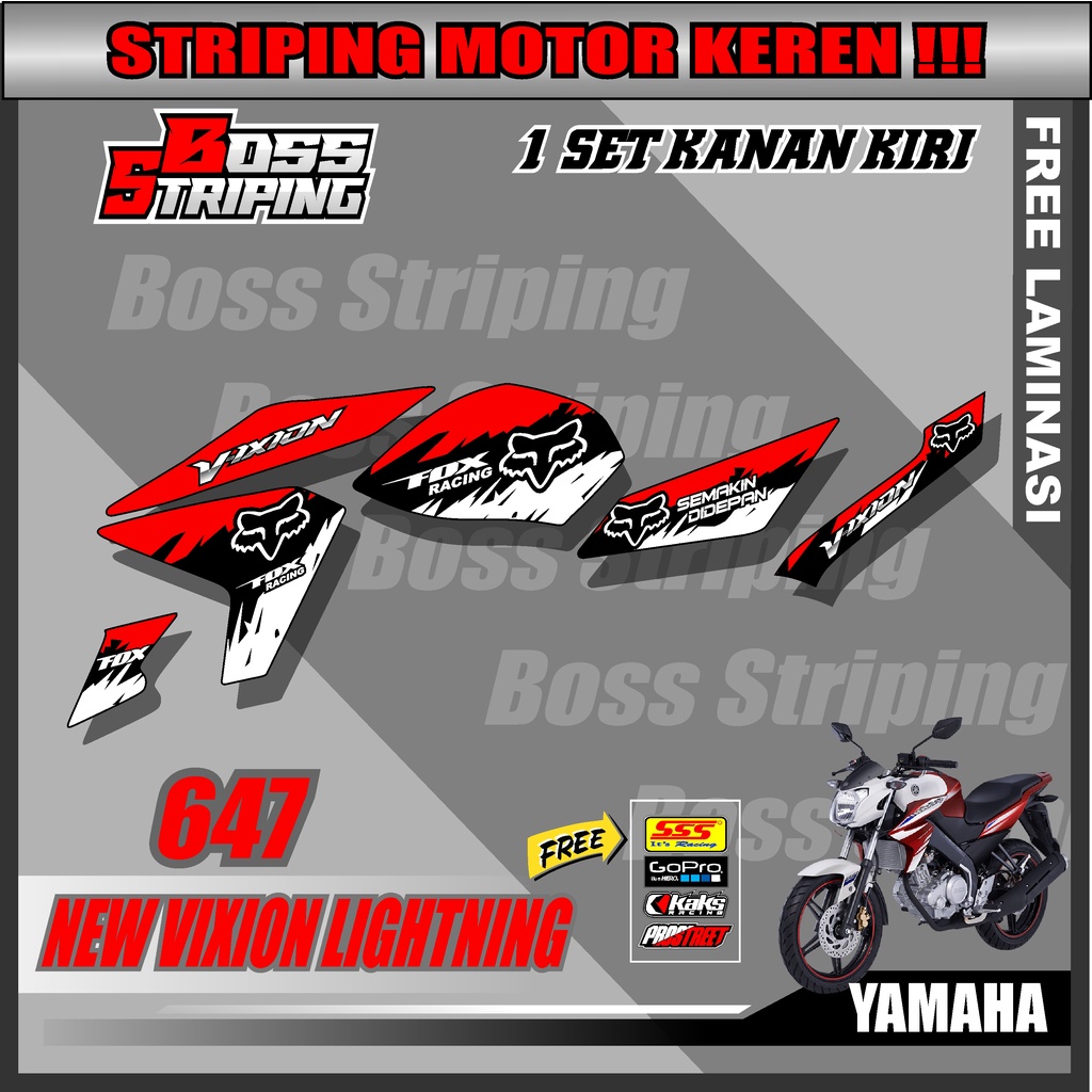 Jual Stiker Motor Striping List Variasi Motor Yamaha Vixion New V-ixion Lightning Semi Full Body ...