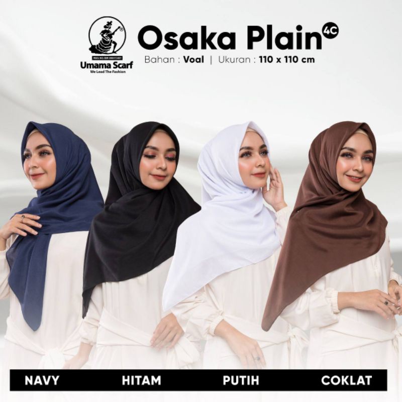 Jual Hijab Segi Empat Polos Umama Osaka Plain Jilbab Voal Jahit Tepi | Shopee Indonesia