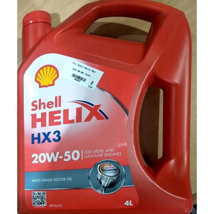 Jual Oli Shell Helix Hx3 Sae 20W-50 1 Galon 4 Liter Original -00462 ...