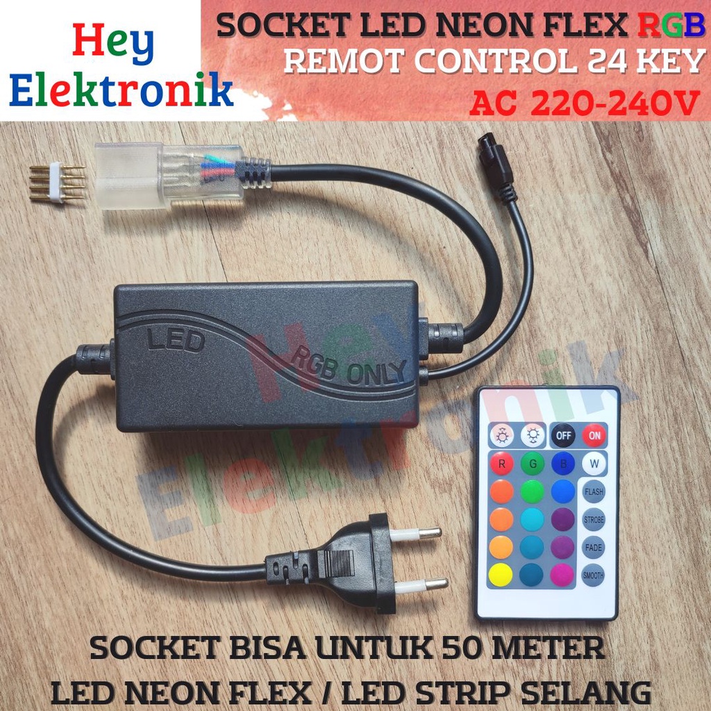 Jual Socket Remote Control 24key Lampu Led Neon FLex RGB 5050 | Shopee ...