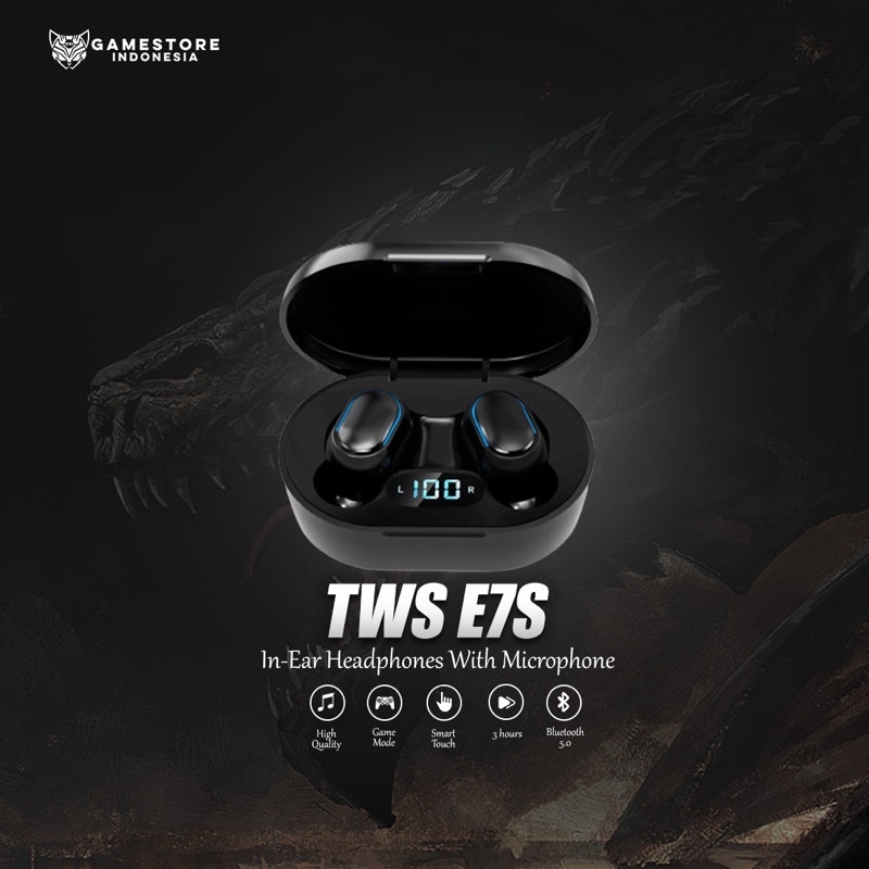 Jual Bluetooth Earphone TWS-E7S LED Display 5.0 HiFi Stereo Earbuds Wireless Bluetooth Earphones ...