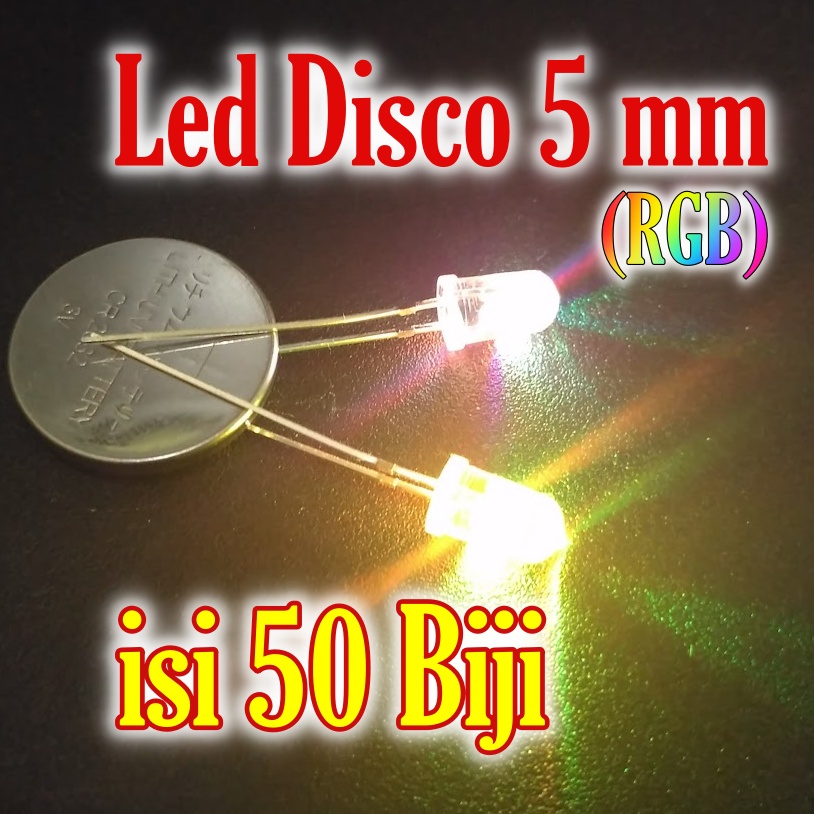 Jual 50Pcs Led RGB 5 mm 2 pin warna warni 5mm | Shopee Indonesia
