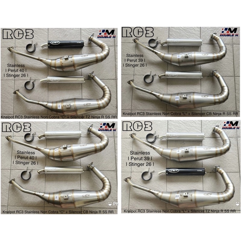 Jual Knalpot Racing RC3 Stainless Tipe Non Cobra Standar Ninja R RR SS ...